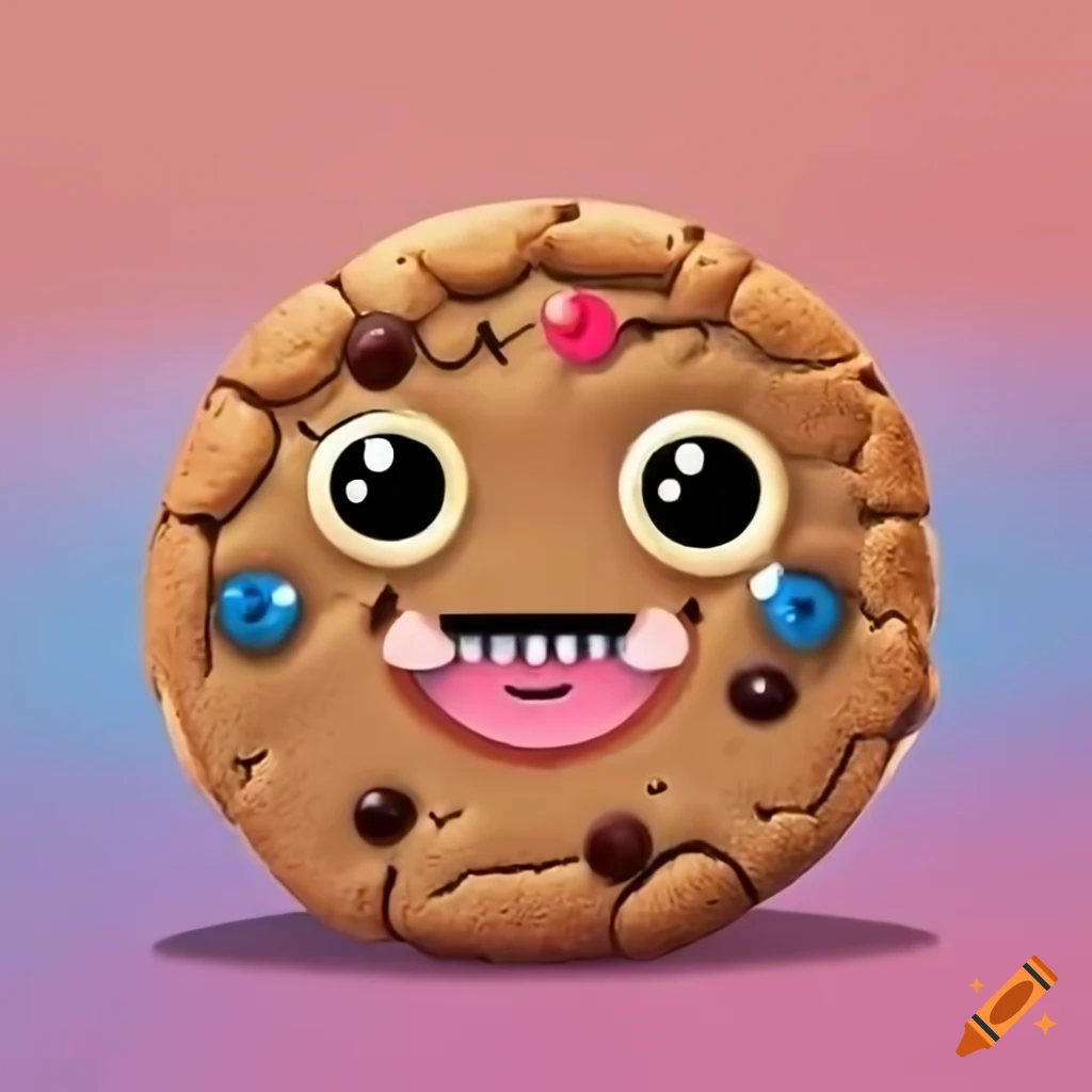 Cute cookie with big joyful eyes and 2 front teeth on Craiyon