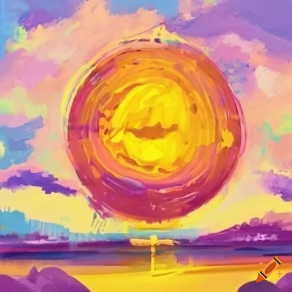 Ink drawing of a sun