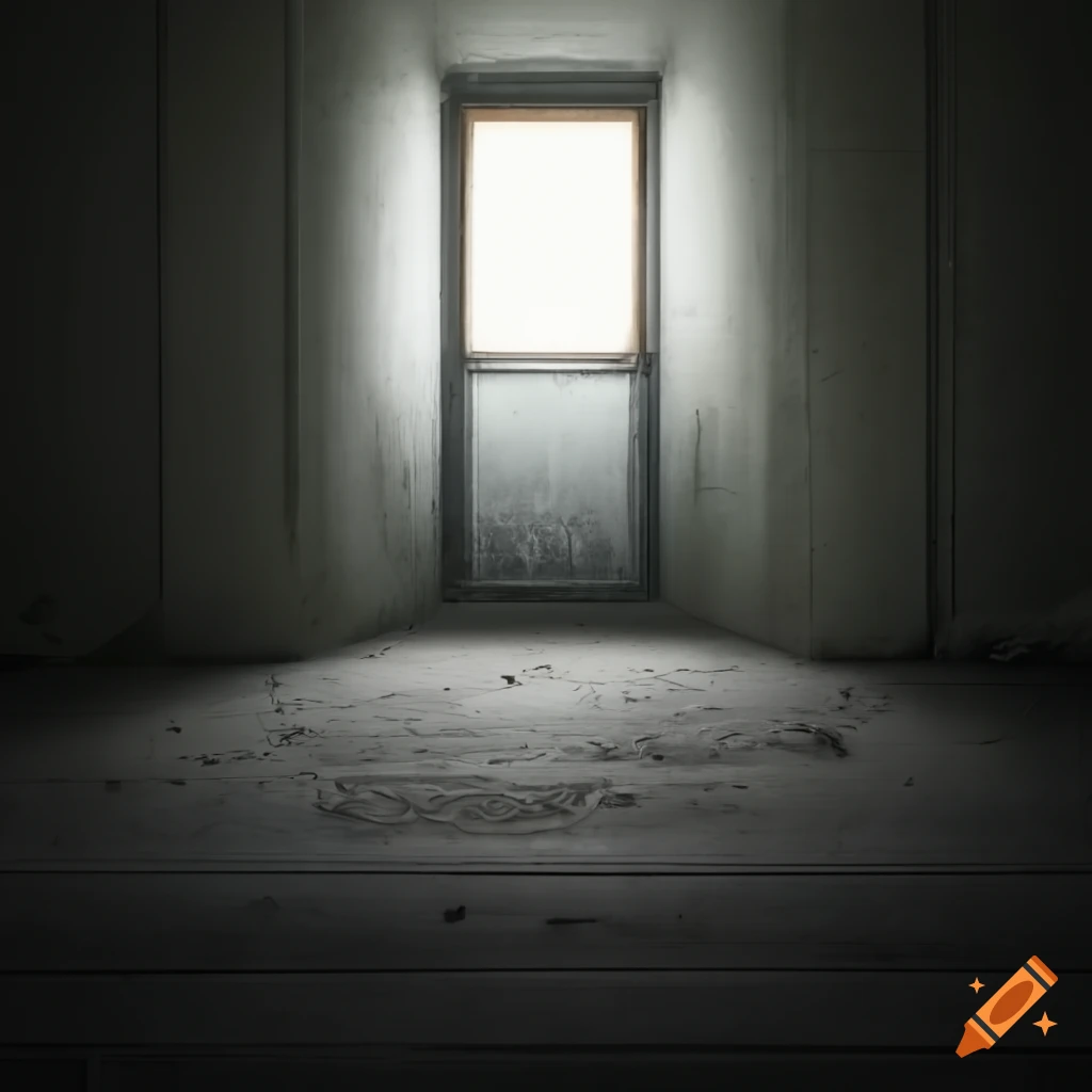 Photorealistic image of an empty abandoned room