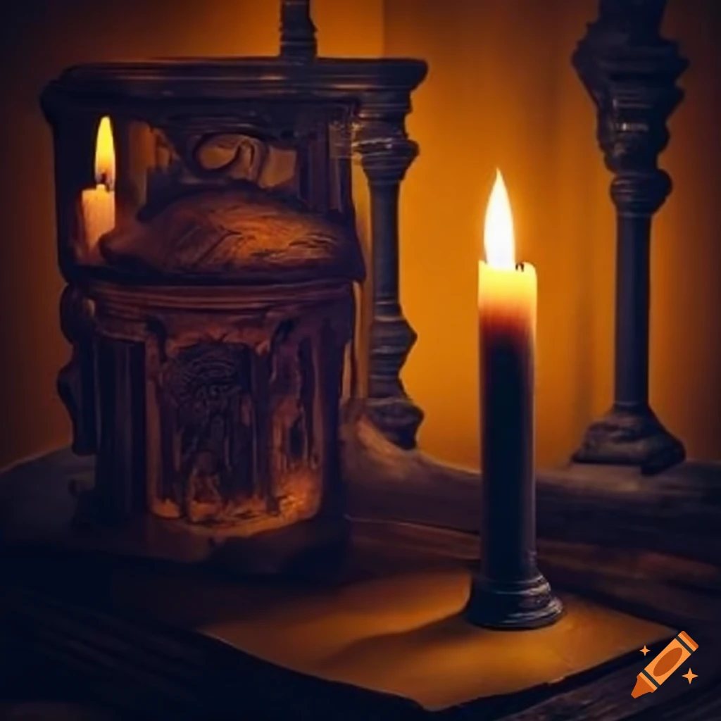 Medieval feast with steaming dishes and flickering candles on Craiyon