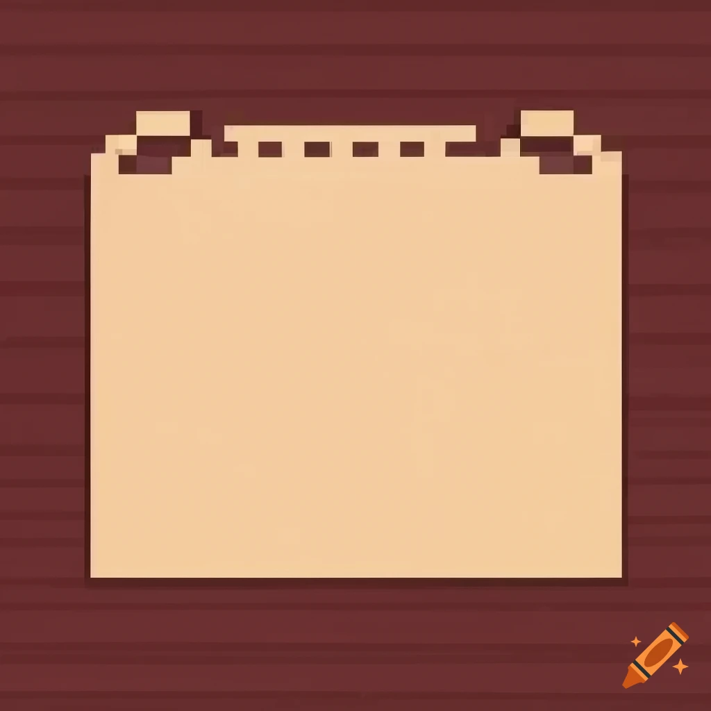 Retro pixel art of a blank paper sheet on Craiyon