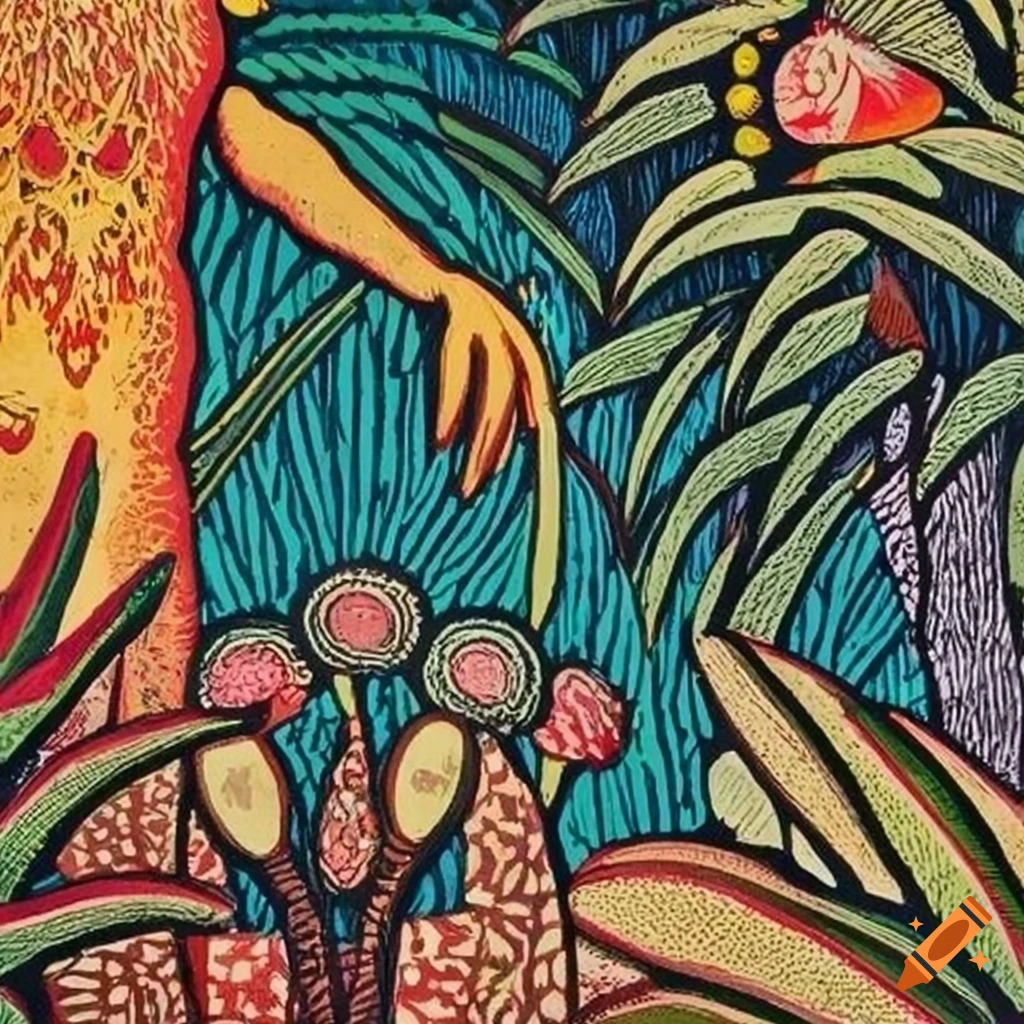 William stout serigraph of dusk in the garden of eden depicting a ...