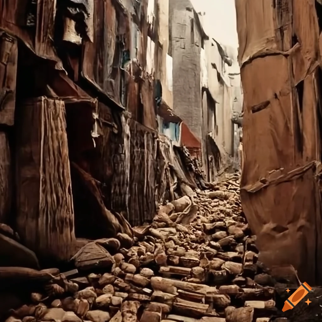 Photograph of city slums by hans von marées on Craiyon