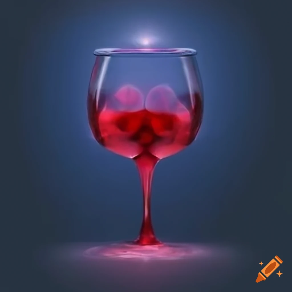 Artistic representation of a dancing ruby goblet in a night lake on Craiyon