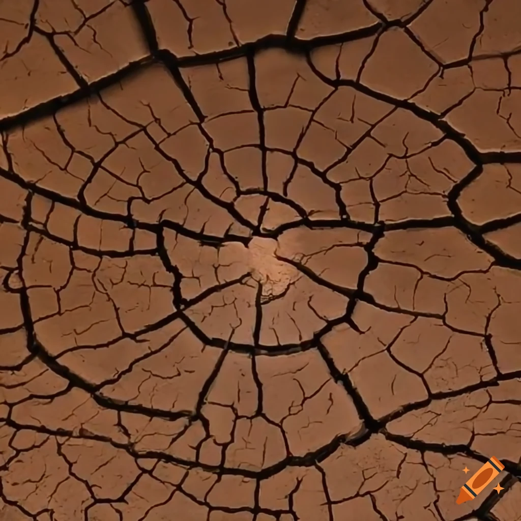 Close-up of a radial ground crack on Craiyon