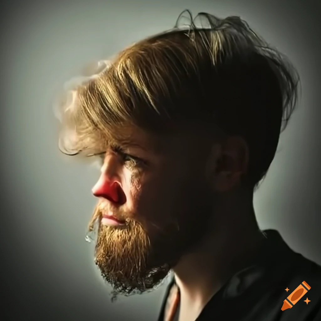 Image of a man smoking with a reflection of a crying man in cigarette ...