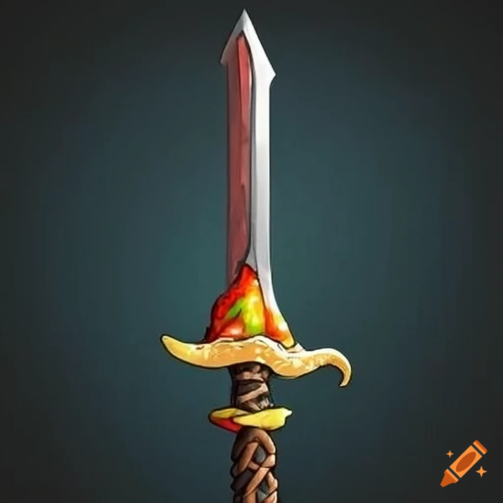 Cheeseburger-themed sword on Craiyon