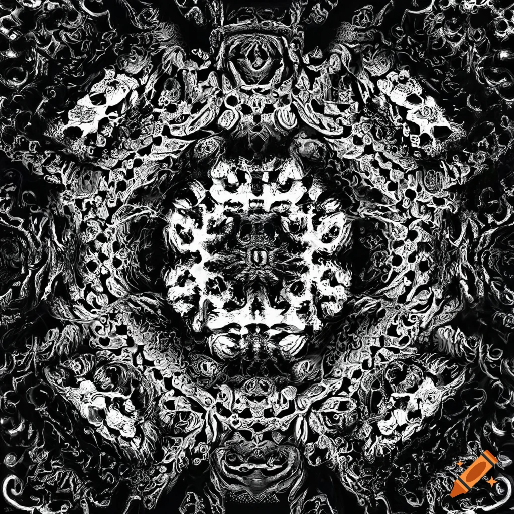 Repeating black and white pattern inspired by quantum computation on ...