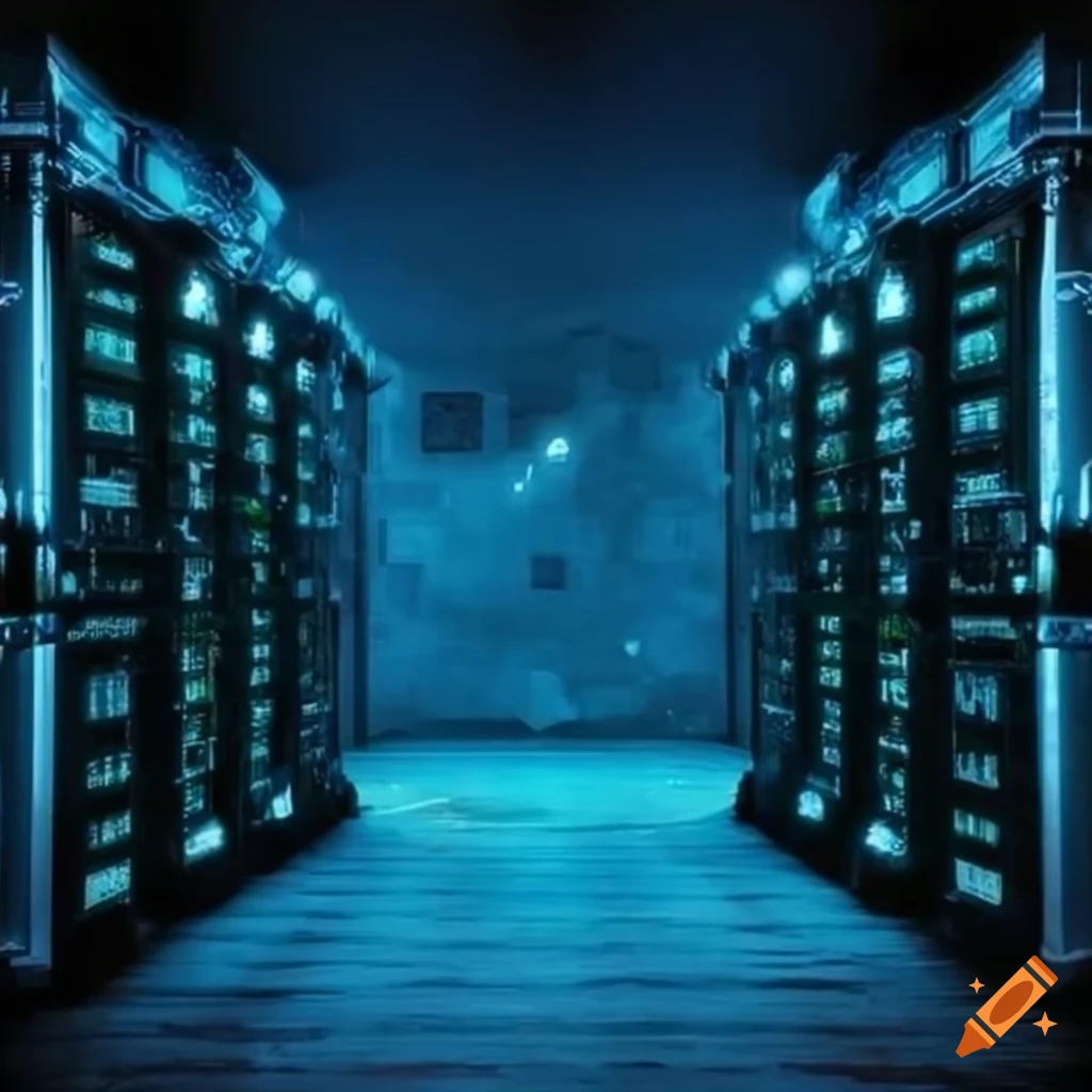 Highly realistic high-tech circuit room underground on Craiyon