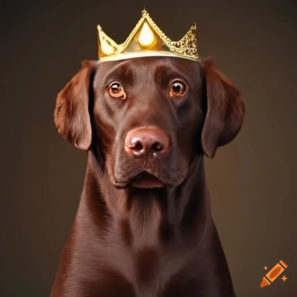 Cute baby dog in a crown on Craiyon