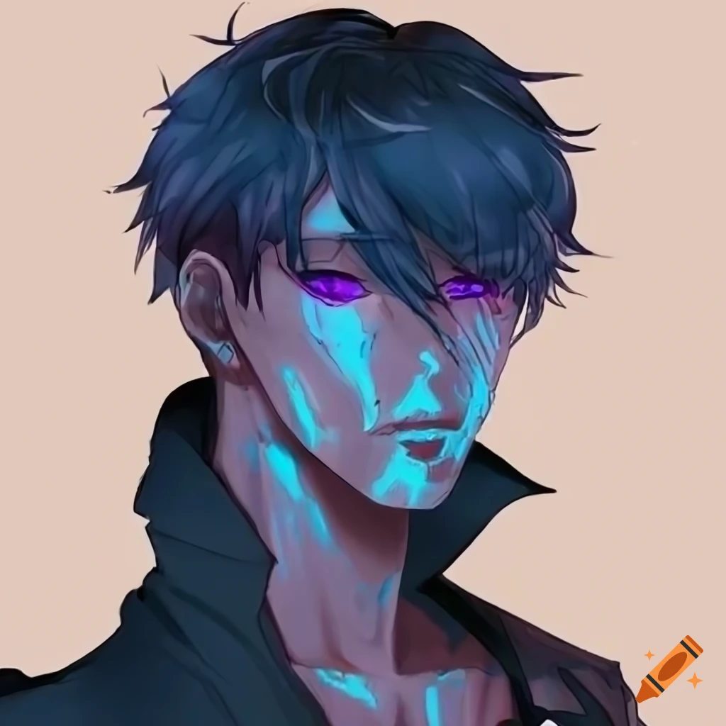 Japanese anime-inspired male character with dark brown skin and creole ...