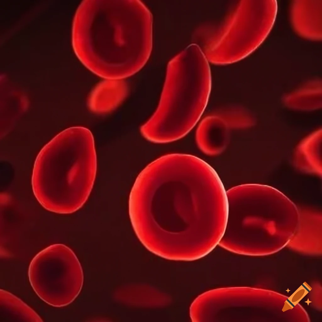 Microscopic view of red blood cells on Craiyon
