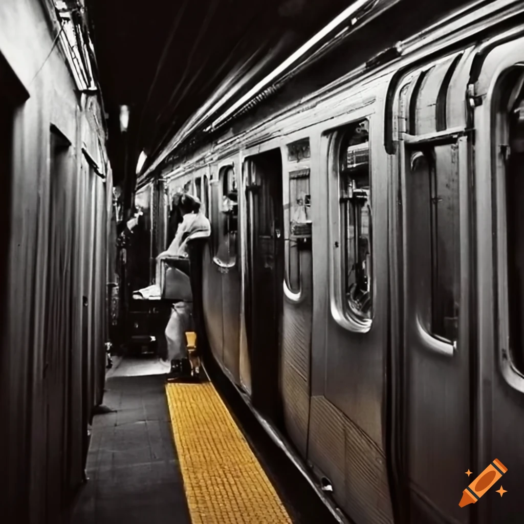 Vintage new york city subway train hh on Craiyon