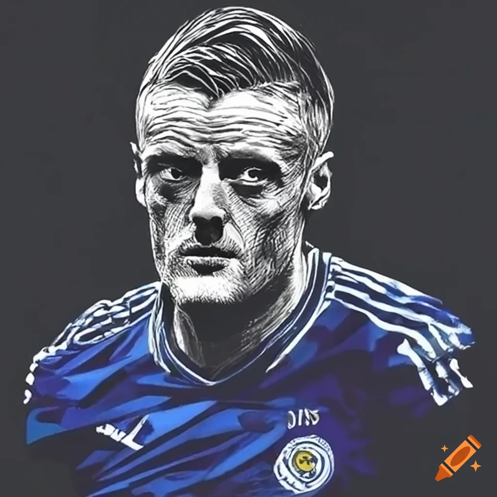 Silhouette of jamie vardy on Craiyon