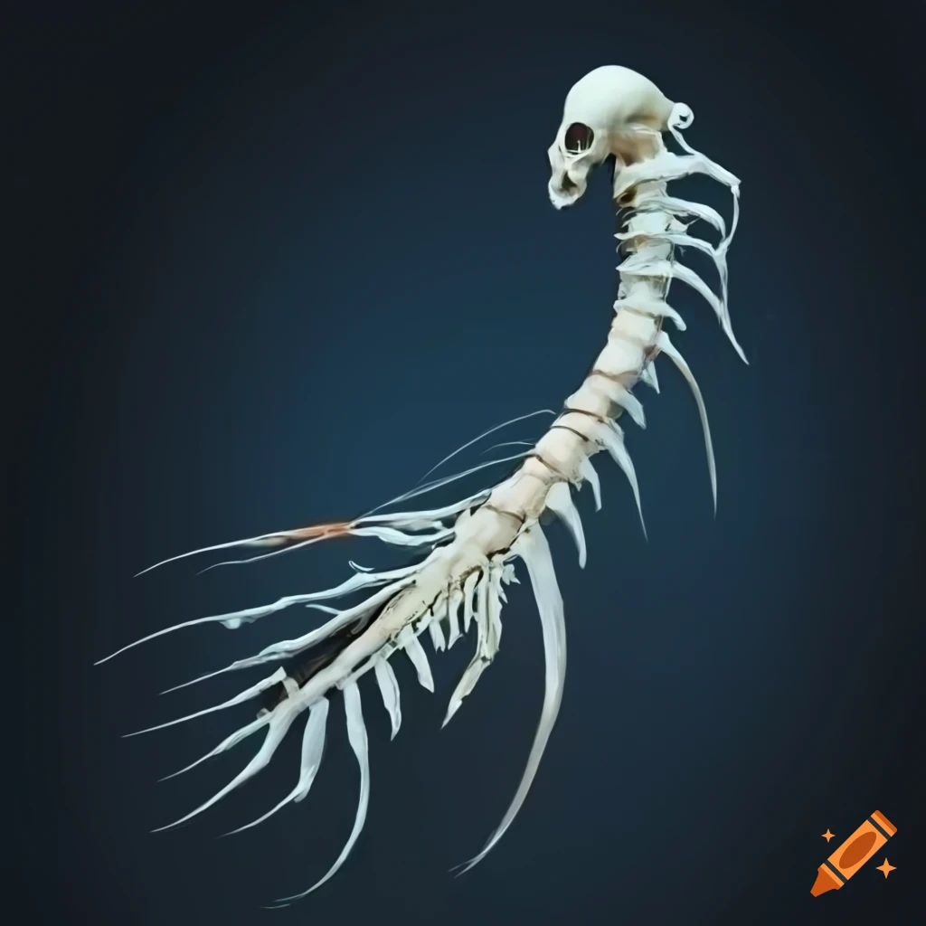 Skeleton tail artwork on Craiyon