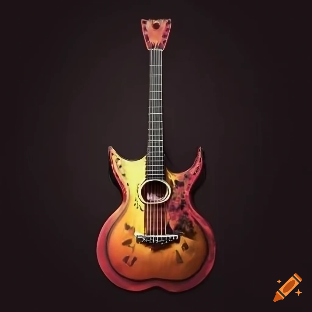 Rusty metal guitar on Craiyon