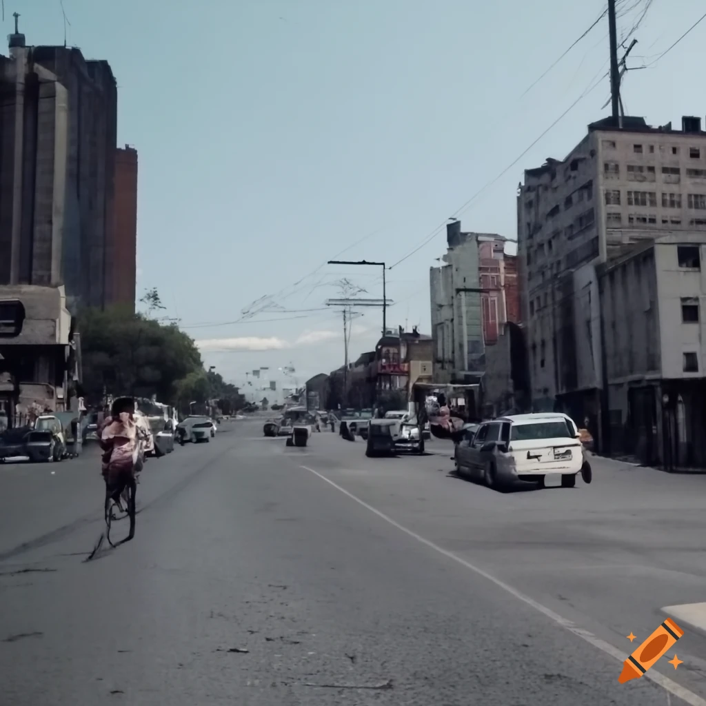 Cityscape of a busy main road in the capital on Craiyon