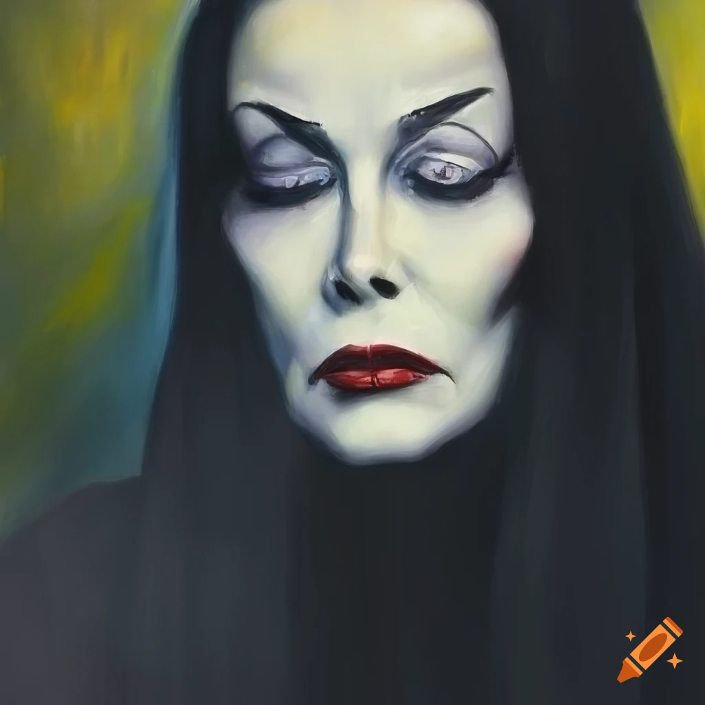 Portrait of morticia addams with closed eyes by donato di niccolò di ...