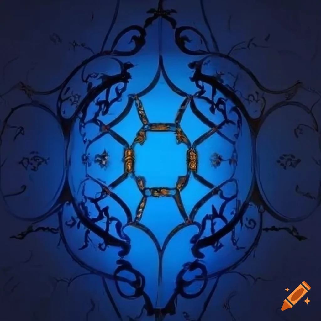 Blue islamic artful window on Craiyon