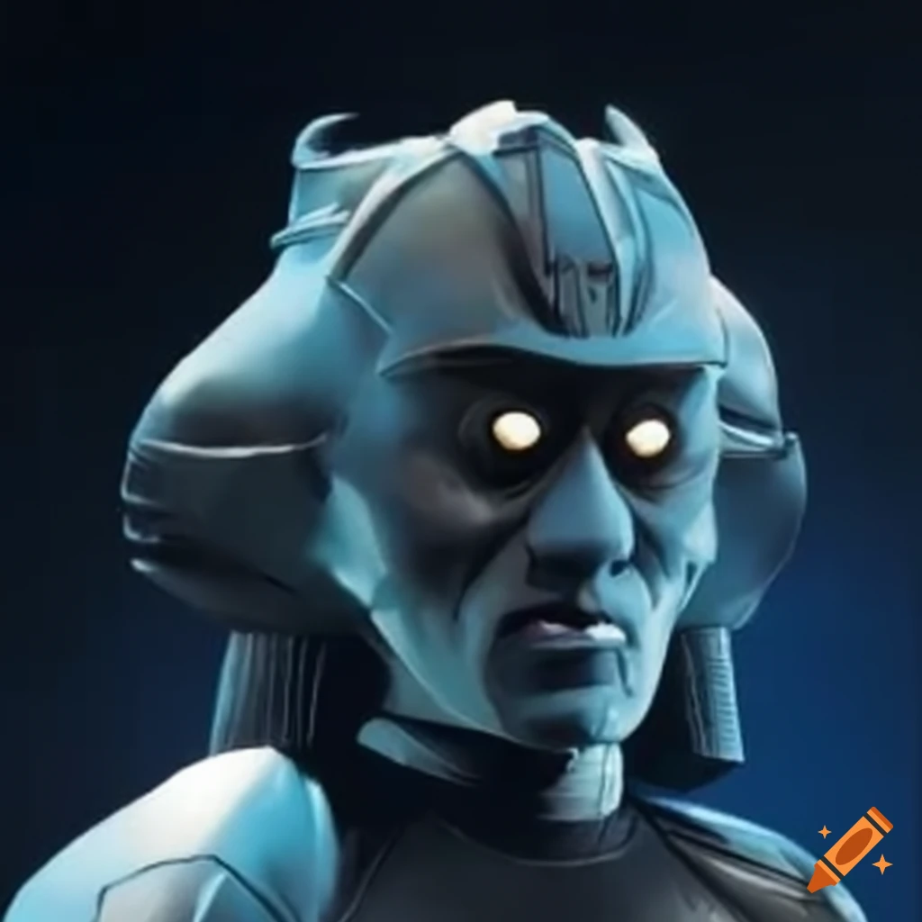New star wars character d2b2, a bully robot with blonde hair on Craiyon