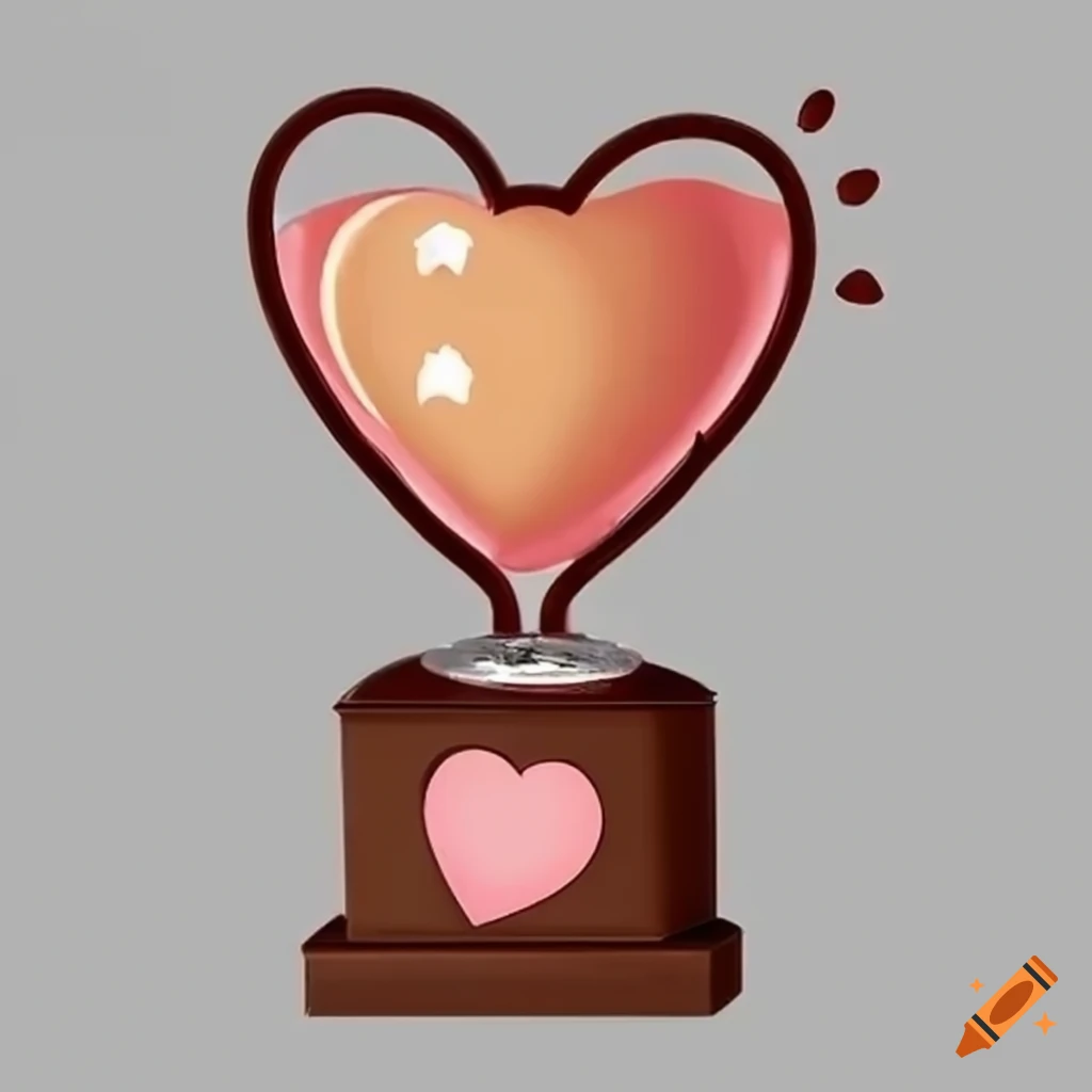Animated cute heart trophy on Craiyon
