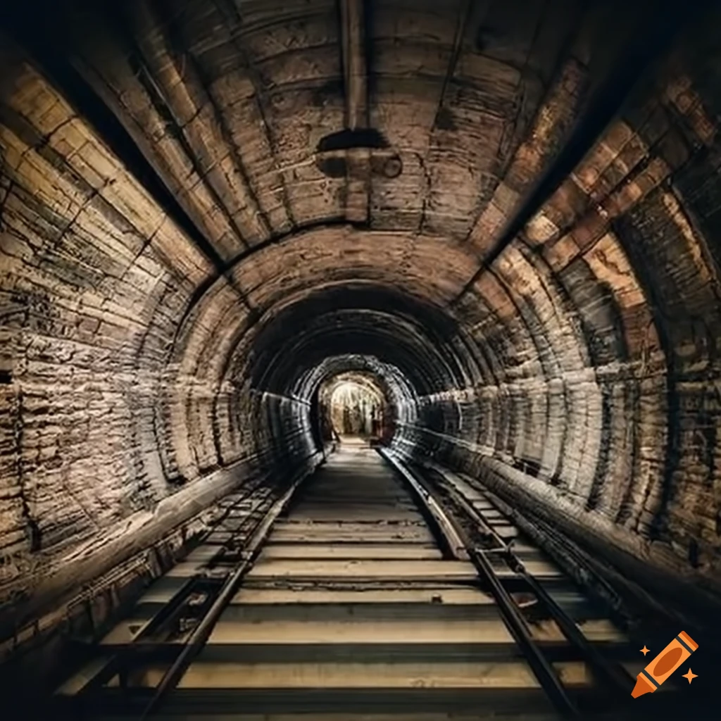 Underground tunnel filled with puzzles and distractions on Craiyon