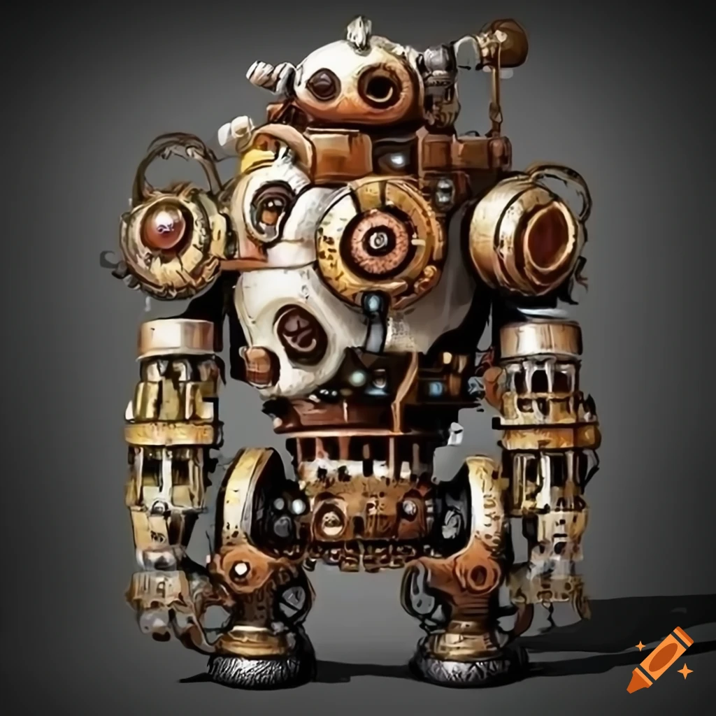 Steampunk panda robot on Craiyon