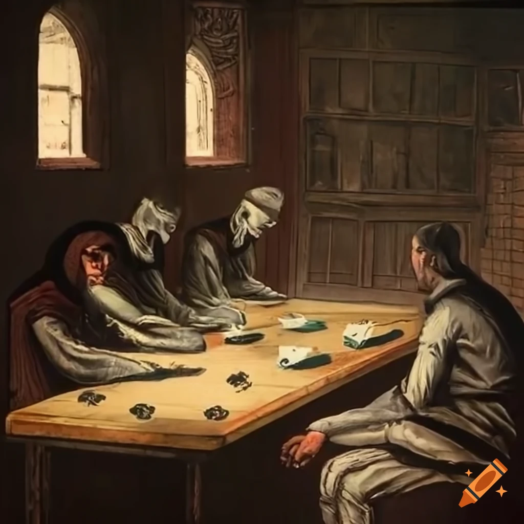 Guard post in a prison corridor on Craiyon