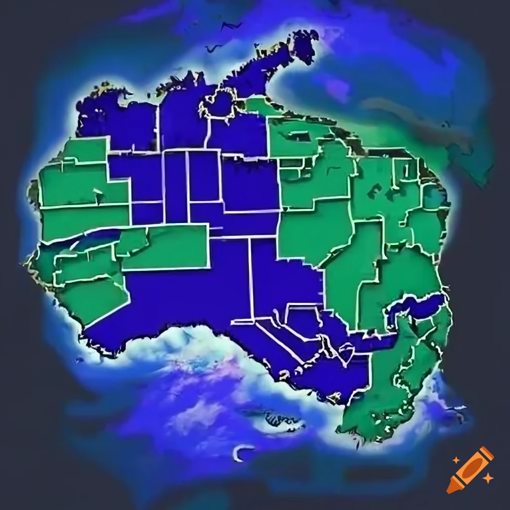 Map of Michigan Pokémon region on Craiyon