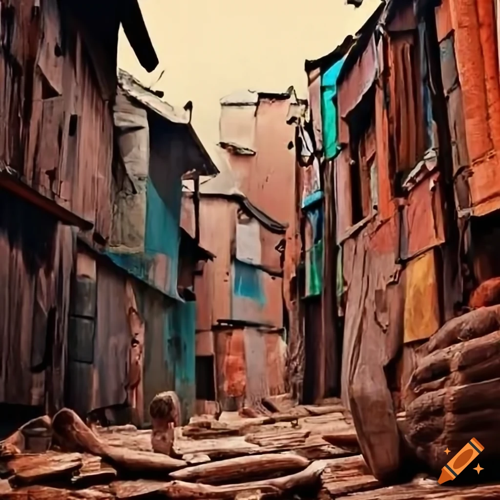 Photograph of city slums by hans von marées on Craiyon