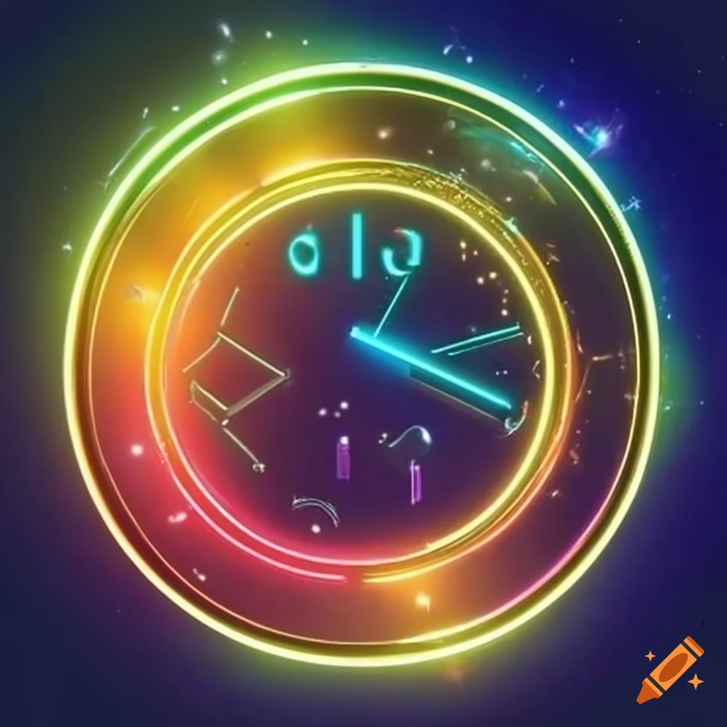 Neon circle with gold game coin