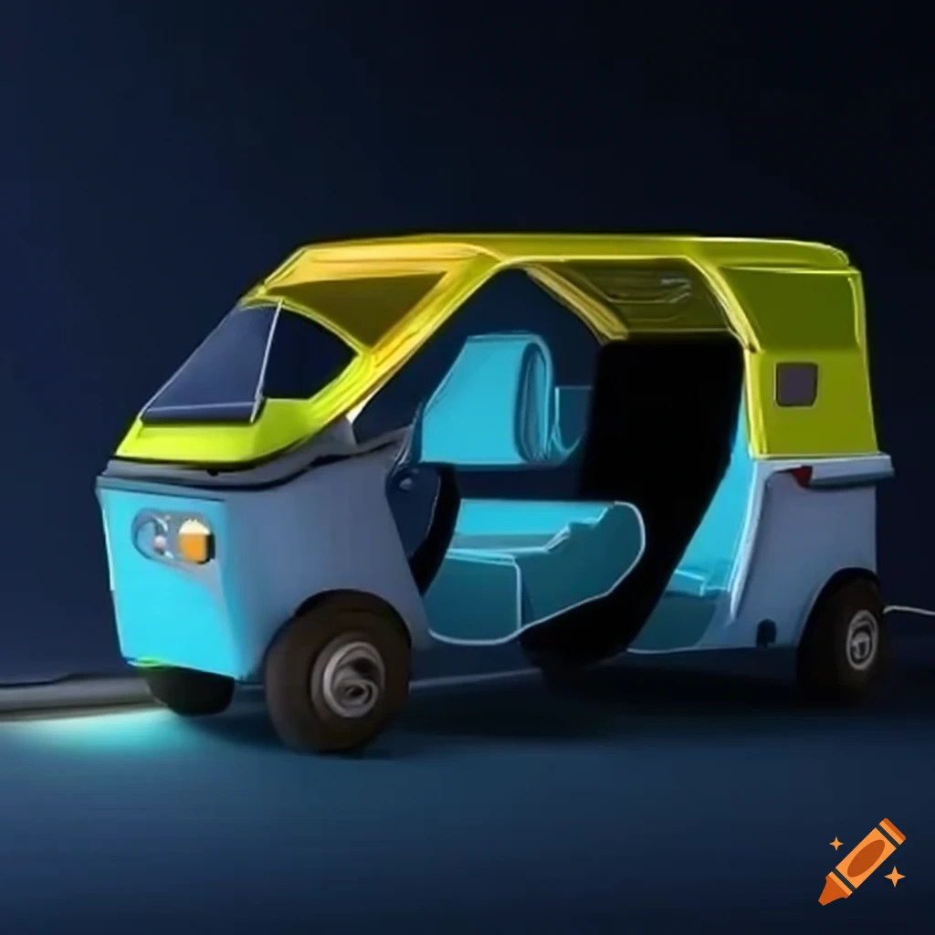 Polygonal design of a two-seat car on Craiyon