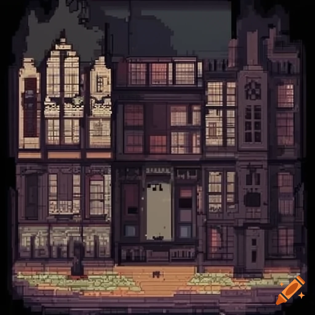 Pixel art of a museum on Craiyon