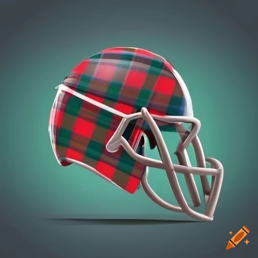 Football helmet with tartan pattern on Craiyon