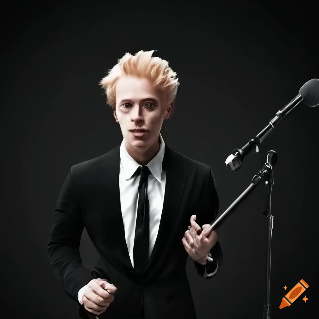 Man with microphone on music stage