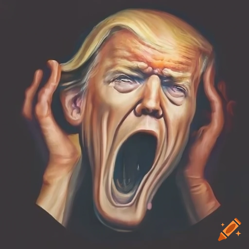 A provocative artwork combining The Scream and Donald Trump's face on ...