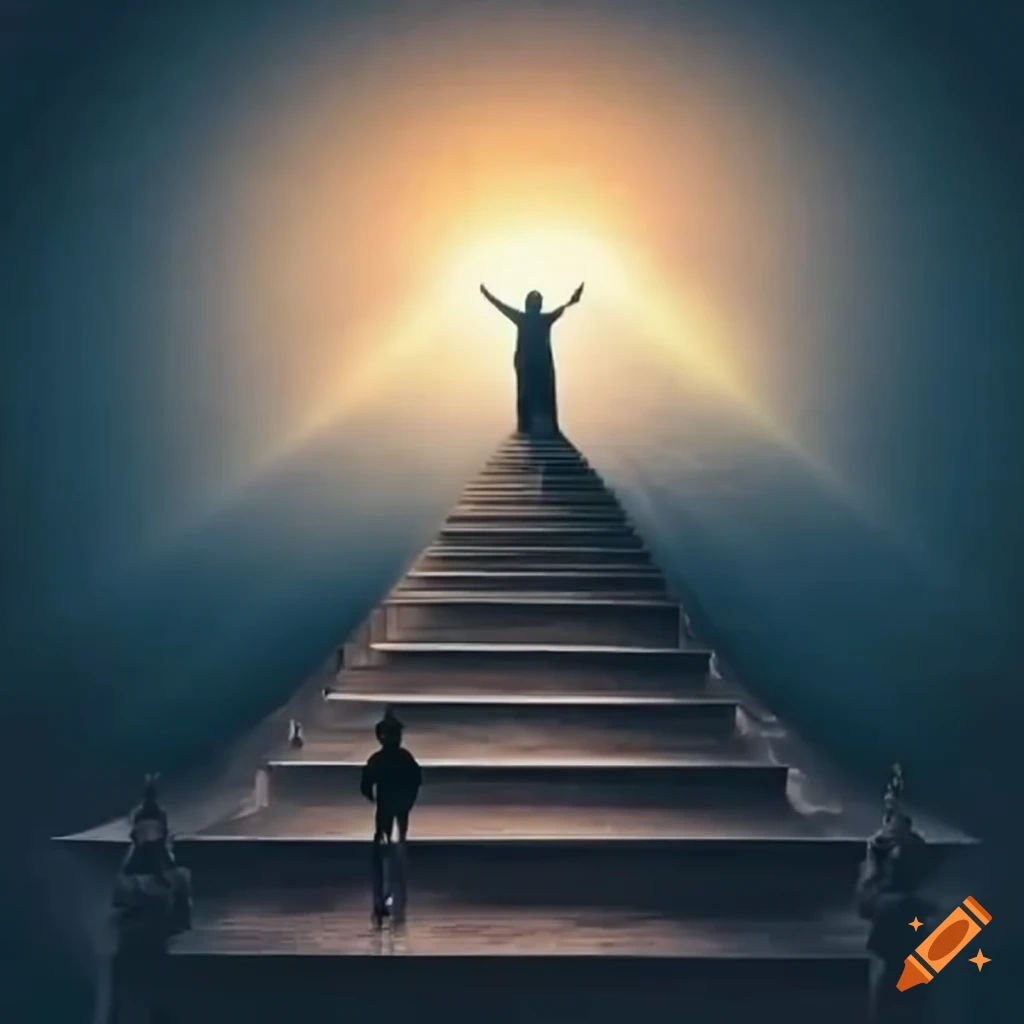 Imagen religiosa de una escalera hacia el cielo on Craiyon