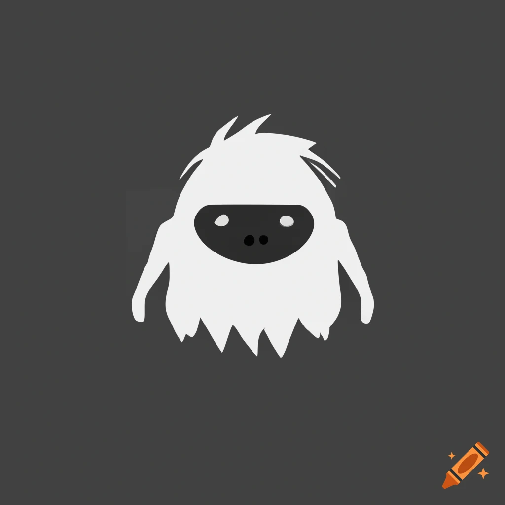 Black and white minimalist yeti logo on Craiyon