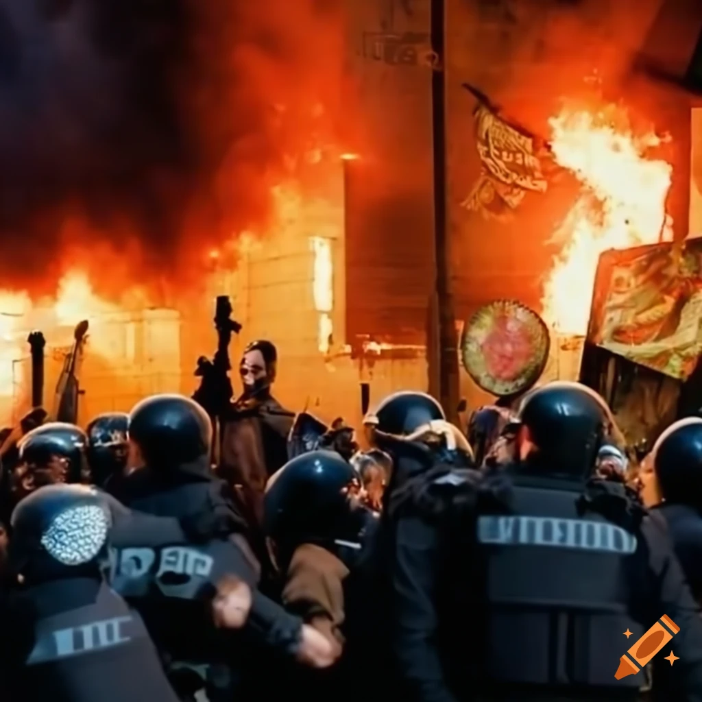 Image depicting a protest against police