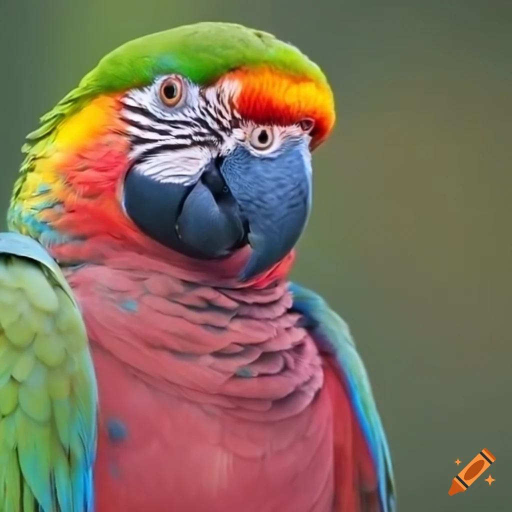 Vividly colored parrot in a lush jungle on Craiyon
