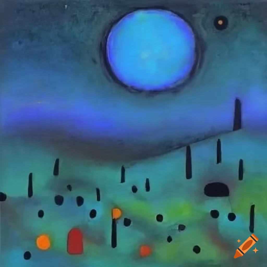 Surrealist painting with nightfall