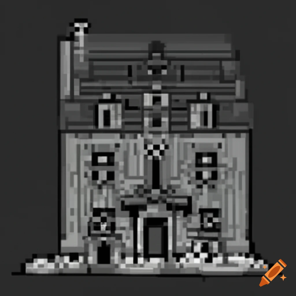 Gothic pixel art house on Craiyon