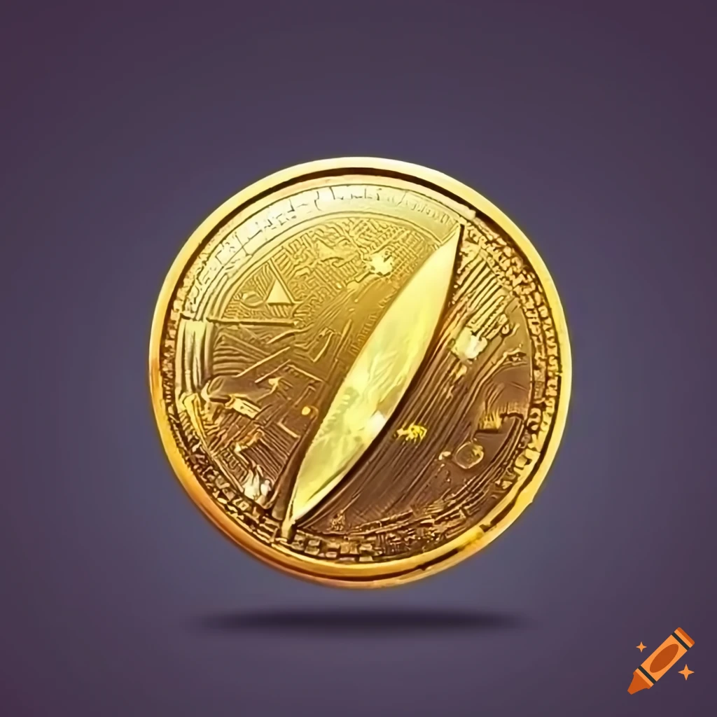 Gold space token coin on Craiyon