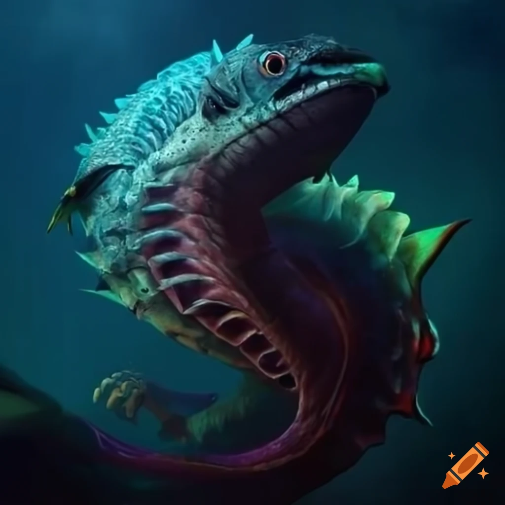 Brockness monster leading an army of mermaids in a mythical battle on ...