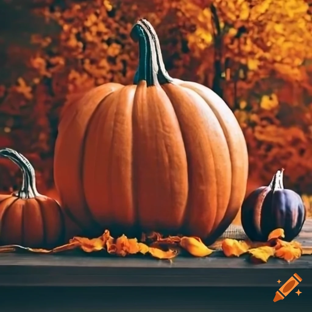 Fall aesthetic with football, pumpkins, and changing trees on Craiyon