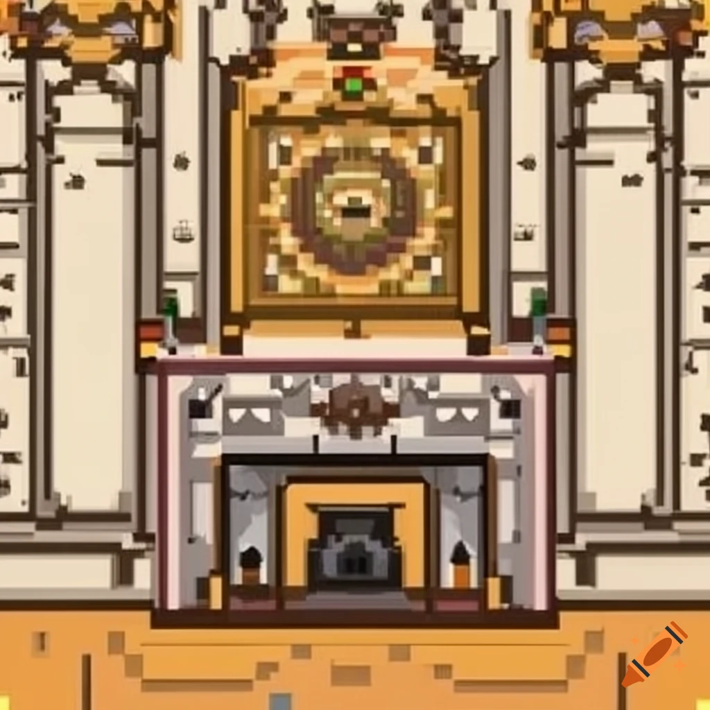 Pixel art of a luxurious victorian living room