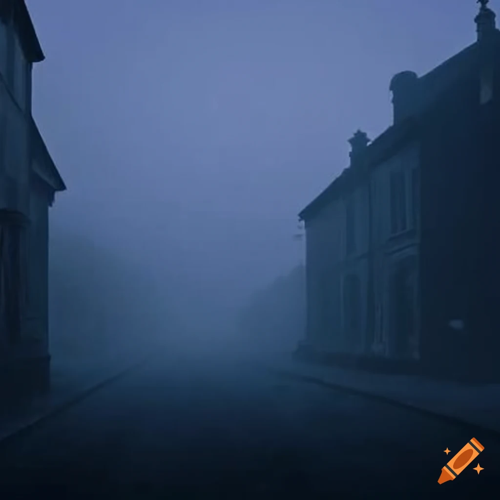 Creepy misty victorian town