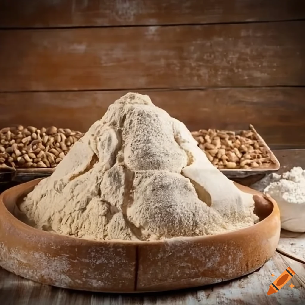 Rustic display of whole grain bakers flour