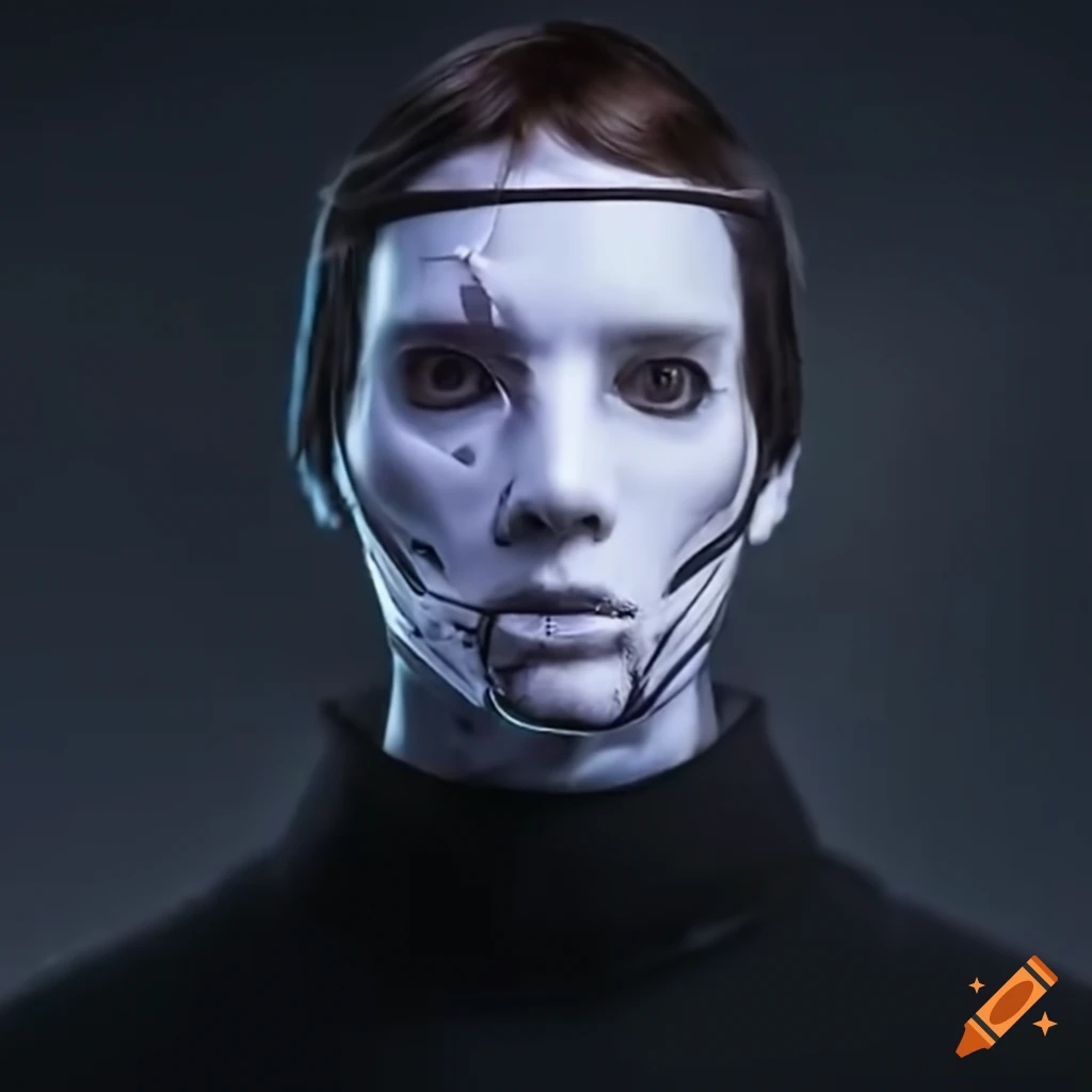 Image of a male AI wearing a secret head mask on Craiyon