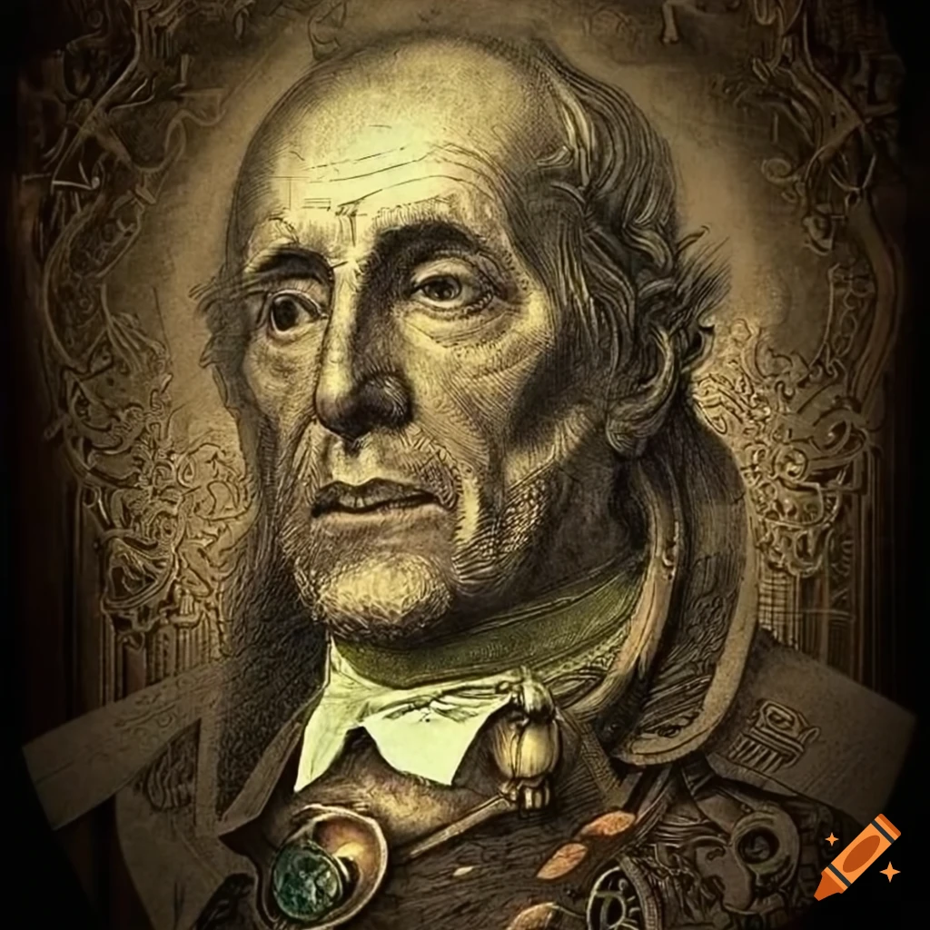 Engraving of a steampunk dollar bill